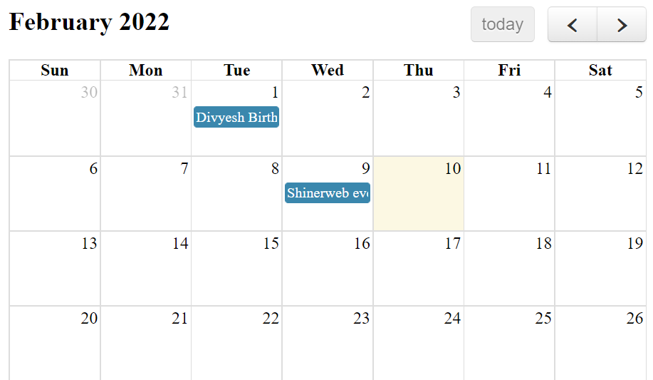  How To Create An Event Calendar In Html Shinerweb
