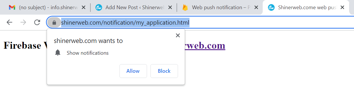 How to send push notification to web browser by using Firebase? - Shinerweb