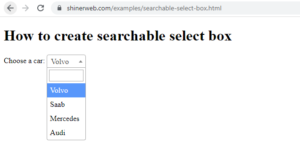How to create searchable select box - Shinerweb