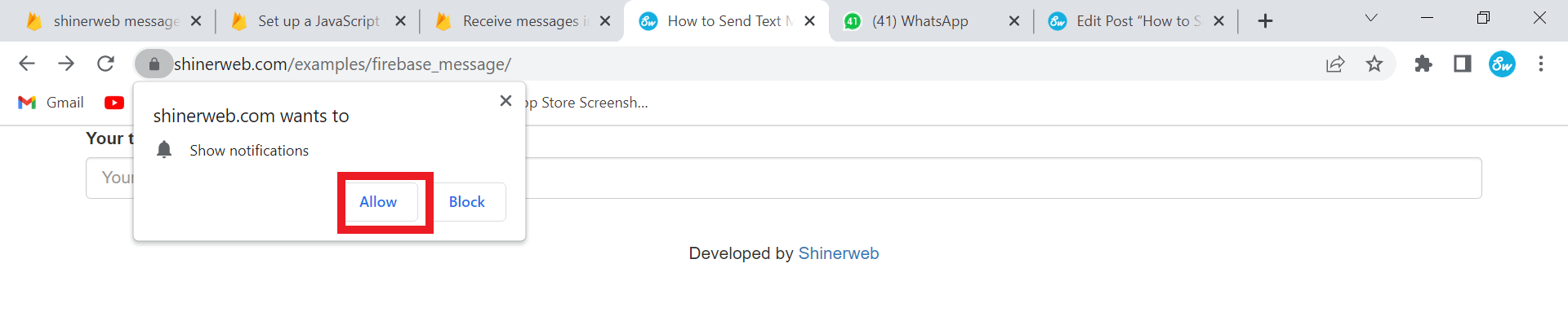 How To Send Text Messages By Using Firebase Shinerweb