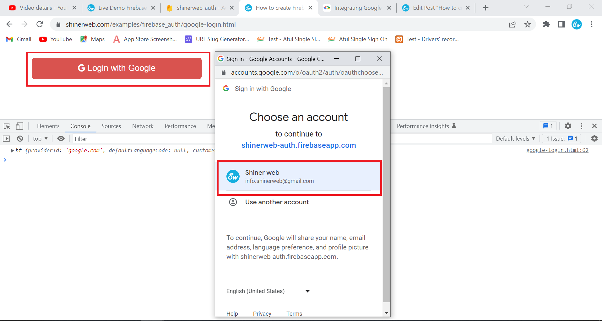 How to create Google login for your website by using Firebase ...